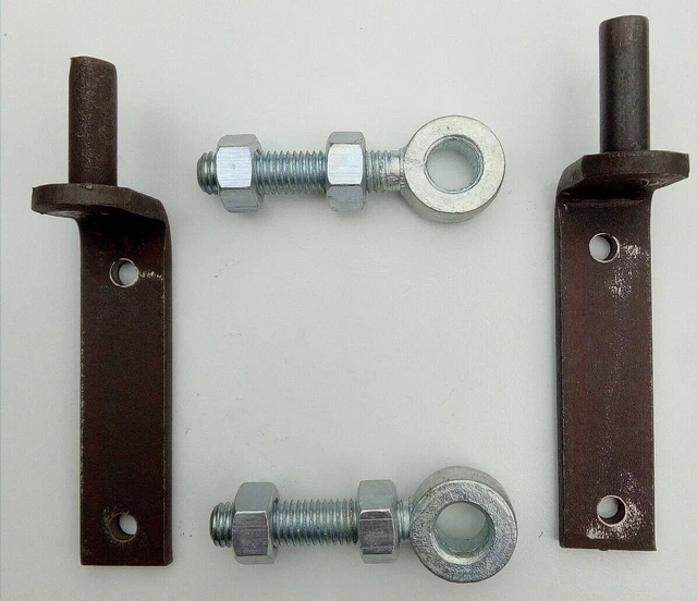 2 X 12MM Wrought Iron Gate Hinge Brackets Bare Metal , 2 x 12mm Eye ...