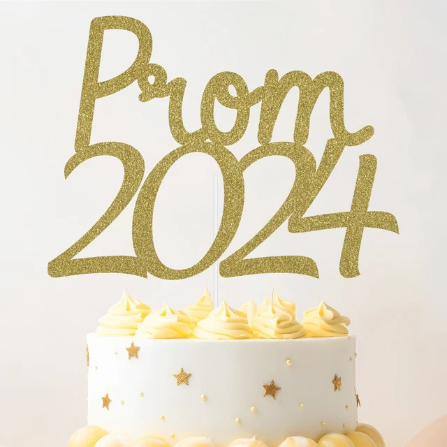 PROM 2024 GLITTER Cake Topper, Congrats 2024 Prom Cake Decoration ...