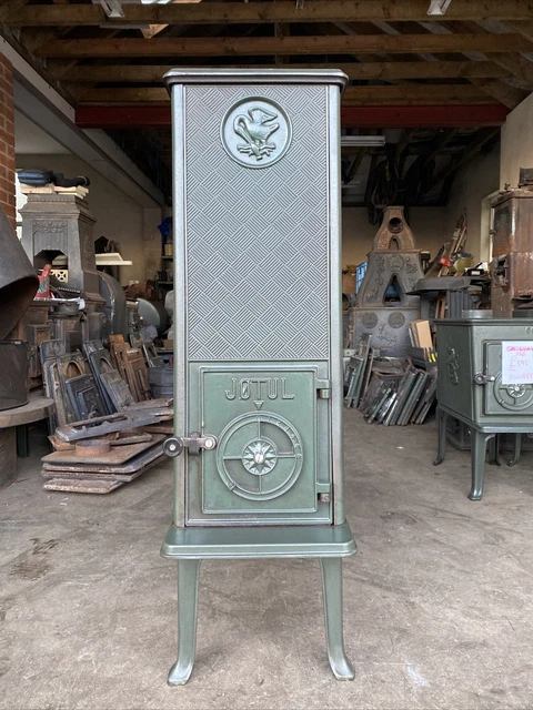 JOTUL 606 CLASSIC Cast Iron Wood Burning Stove Green 5” Rear Flue Exit ...