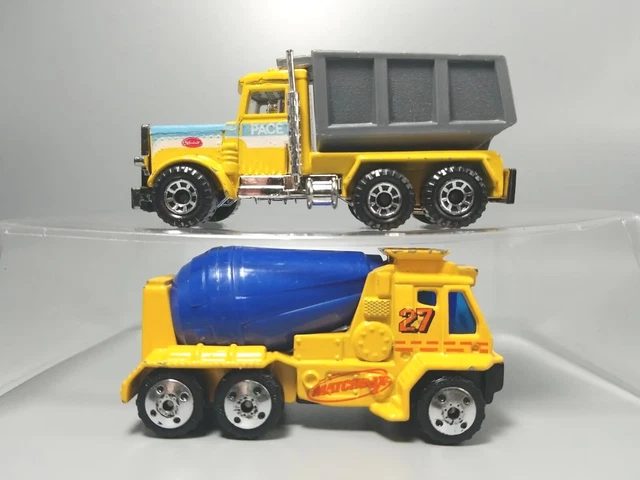 1981 MATCHBOX PETERBILT Dump Truck & 2000 Cement Mixer Set Yellow ...
