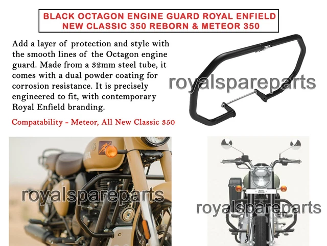 ROYAL ENFIELD &METEOR AND NEW CLASSIC 350 REBORN" Black Octagon Engine ...
