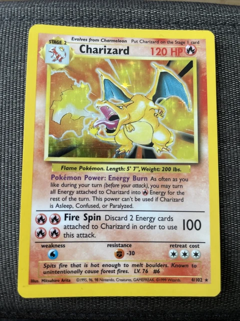POKÉMON TCG CHARIZARD Base Set 4/102 Holo Unlimited Holo Rare $165.00 ...