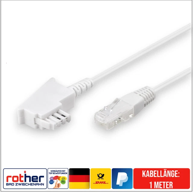 DSL VDSL ROUTER Anschlusskabel Kabel Telefon TAE F Stecker auf RJ45 ...