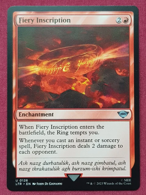 MAGIC THE GATHERING LOTR TALES OF MIDDLE-EARTH FIERY INSCRIPTION red ...