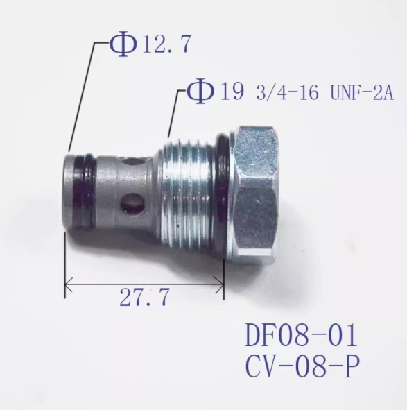 HYDRAULIC THREADED CARTRIDGE DF08-01/CV08 Pressure Maintaining Check ...