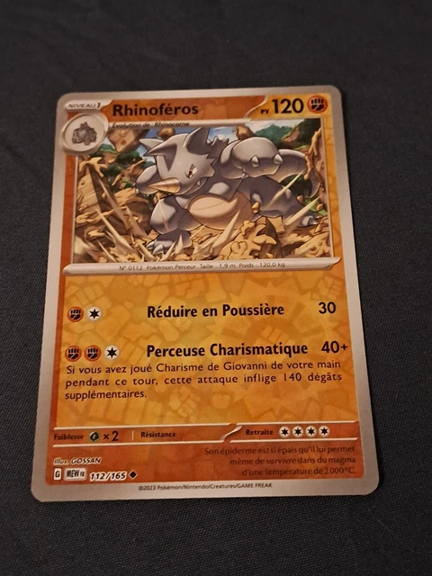 CARTE POKÉMON RHINOFÉROS 112/165 Reverse EV3.5 Mew Pokemon 151 Mint Neuf EUR 1,75 - PicClick FR