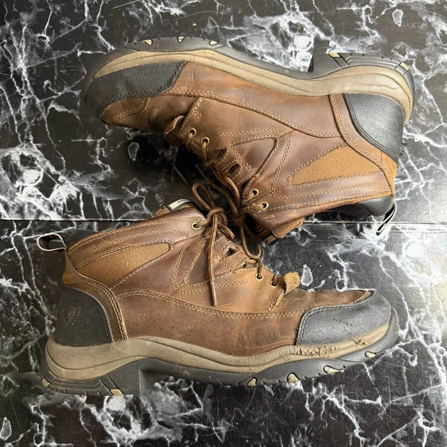 ARIAT TERRAIN HIKING Boots Mens 11EE Brown Leather Lace Up Work Shoes ...