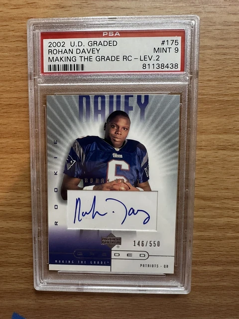 ROHAN DAVEY - 2002 UD Graded Rookie Autographe RC Auto #175/550 SP PSA ...