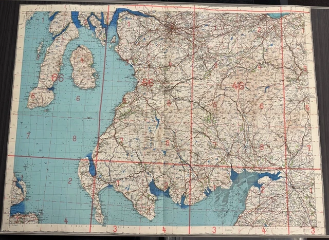 ORIGINAL WWII GERMAN “Fliegerausgabe” Aviator Map Southwest Scotland £ ...