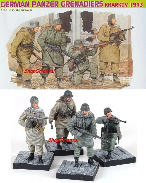 DRAGON 1:35 SCALE FIGURE WW2 GERMAN PANZER GRENADIERS SOLDIER PAINTED ...