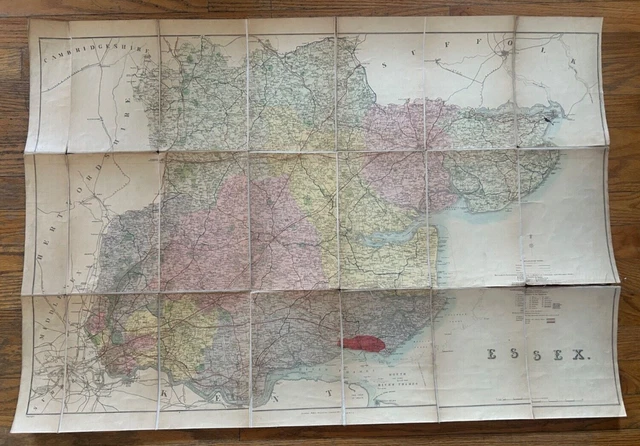 RARE 1926 KELLY’S Directory Map of Essex - Antique British County Map £ ...