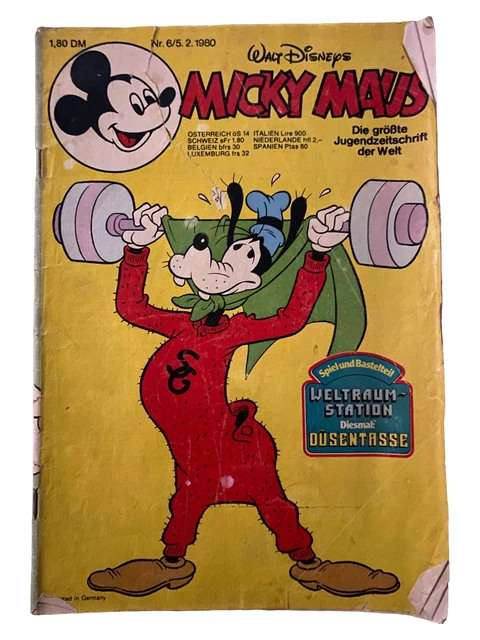 MICKY MAUS COMIC 6/5 1980 Walt Disney Goofy Weltraum Basteln Deutsch ...