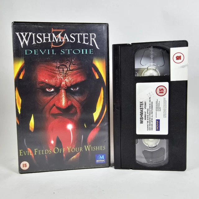 WISHMASTER 3 DEVIL Stone VHS Video Cassette Big Box Ex Rental Mosaic ...
