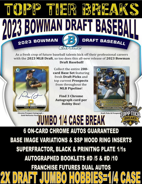 MILWAUKEE BREWERS 2023 Bowman Draft 2X Jumbo Hobby Box 1/4 Case Break #2430 EUR 13,30 - PicClick DE