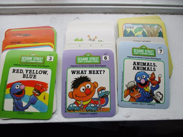 SESAME STREET BIG Bird Learning Cards Colors Sequencing Animals & Their ...