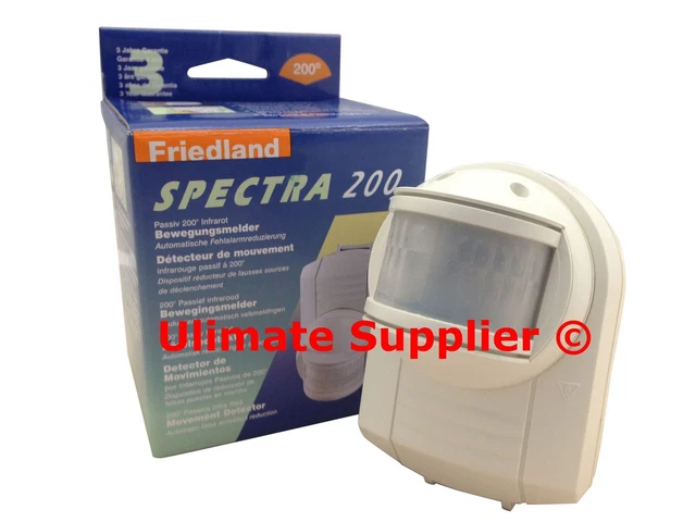 FRIEDLAND 200 PASSIVE PIR Motion Infrared Detector Sensor Light White ...
