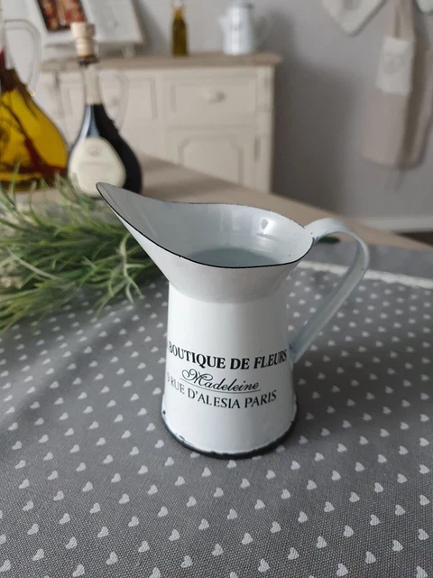 KAFFEE- ODER MILCH Kännchen EMAILLE RETRO VINTAGE neu MADELAINE Kanne Krug 190ml EUR 3,00 ...