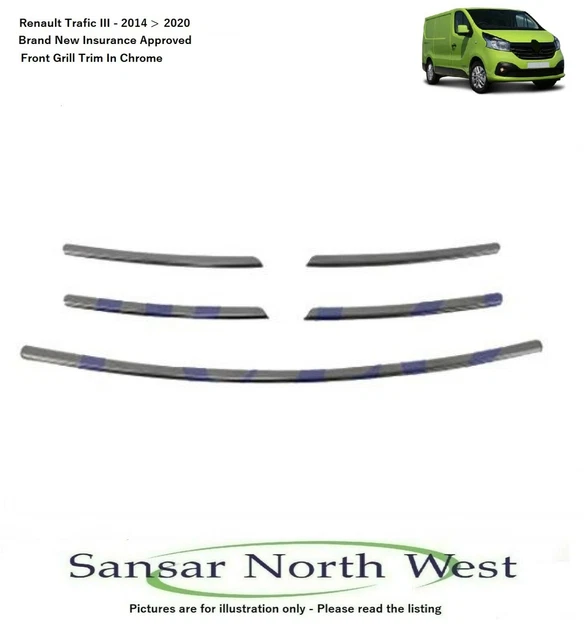 RENAULT TRAFIC III - Front Grill Trim Chrome 5 Pieces - 2014 to 2020 ...