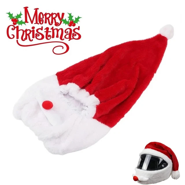 CHRISTMAS HELMET COVER Santa Claus Hat~for Motorcycle Motorbike Helmet ...