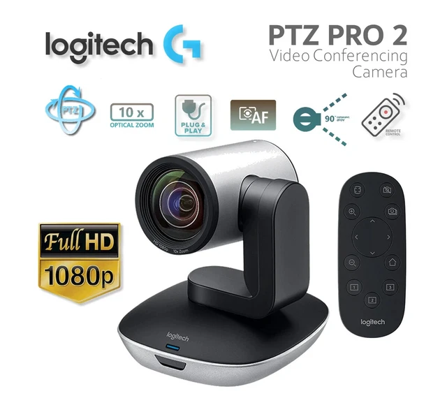 LOGITECH PTZ PRO 2 Videokonferenzkamera Full HD 1080p & Fernbedienung ...