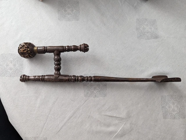 ANCIEN BOUTOIR DE MARÉCHAL-FERRANT FER FORGÉ BOIS OS GRELOTS ALLEMAGNE ...