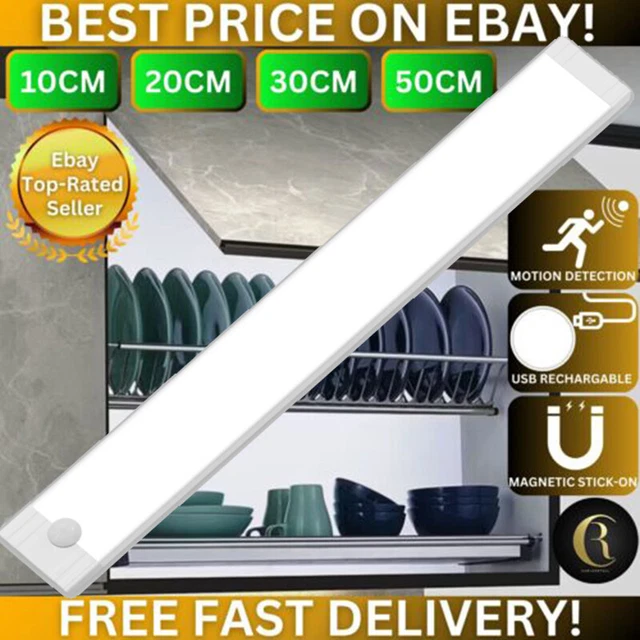 MOTION SENSOR NIGHT Light Strip Led Cabinet Closet Usb Rechargeable ...