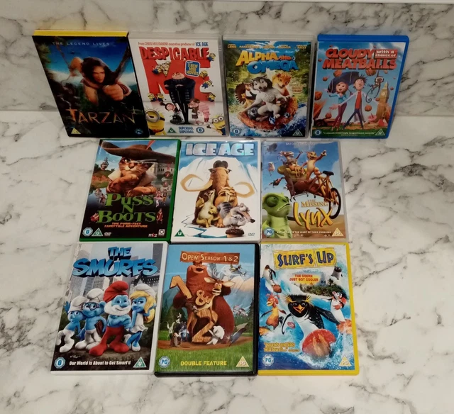 KIDS ANIMATION 10 DVD Bundle PG/U Despicable Me - Ice Age - Smurfs ...