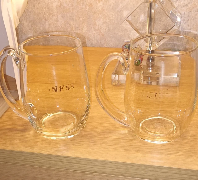 VINTAGE GUINNESS PINT Glasses x 2 Tankards Rare , ,886 ,1965 ,Waterford ...