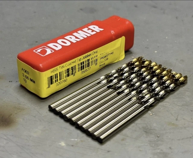 10X DORMER A002 TiN Coated HSS Jobber Drill Bits 3.5mm Brand New Free ...