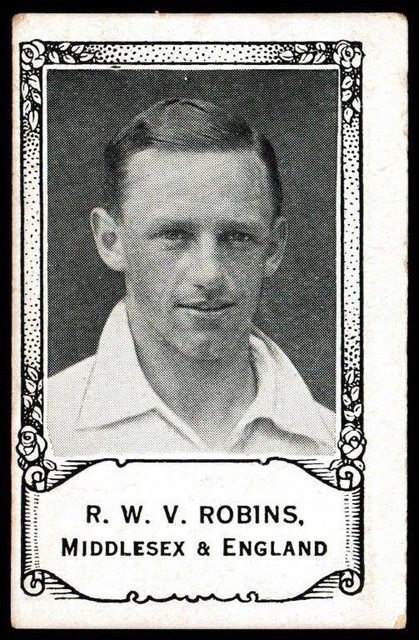 BARRATT - 'FAMOUS Cricketers 1932' (1932) - R.W.V. Robins (Middlesex) £ ...