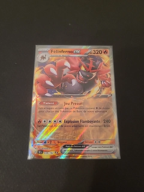 CARTE POKÉMON FELINFERNO EX POKÉMON 034/162 EV5 TEF FORCES TEMPORELLES ...