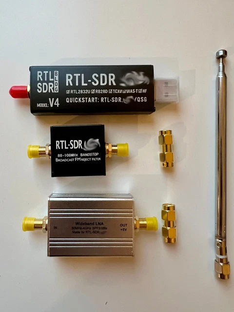ORIGINAL RTL-SDR SDR KIT ( RTL-SDR Dongles RTL2832U V4 + FM Reject ...