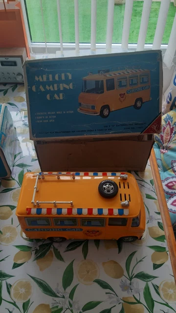 VINTAGE JAPANESE 1970S YONEZAWA MELODY CAMPING CAR BRAND NEW IN BOX £ ...
