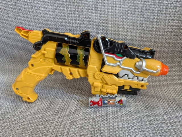 POWER RANGERS DINO Charge Yellow Morpher Gun Blaster with Red Battery ...