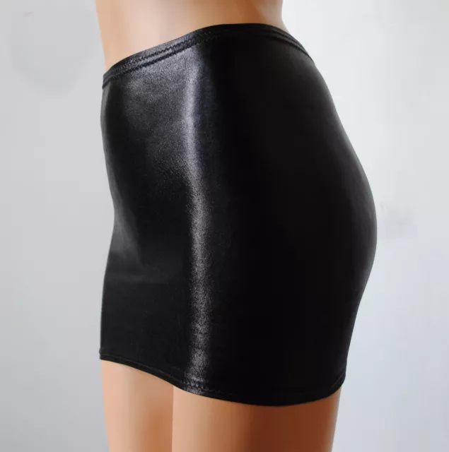 Sexy Womens Mini Skirt Black Wet Look New Short Stretch Party Clubwear