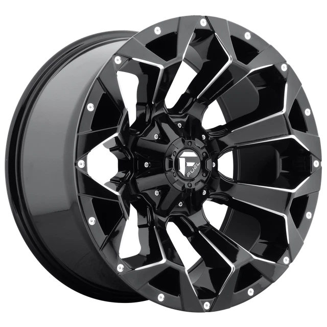 18X9 FUEL D576 Assault Gloss Black & Milled Wheel 5x4.5/5x5 (-12mm ...