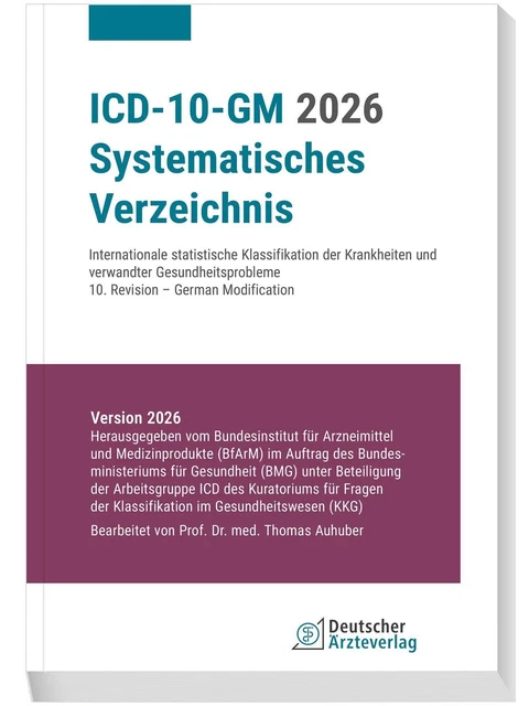 ICD-10-GM 2026 SYSTEMATISCHES Verzeichnis Thomas Auhuber EUR 24,98 ...