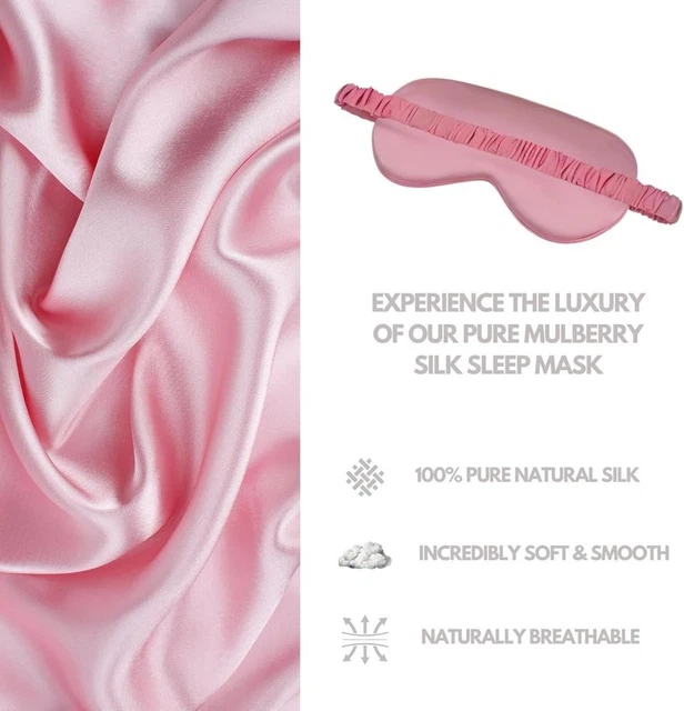 LUXURY 100% MULBERRY Silk Sleep Mask Ultra Soft & Breathable Eye Mask ...