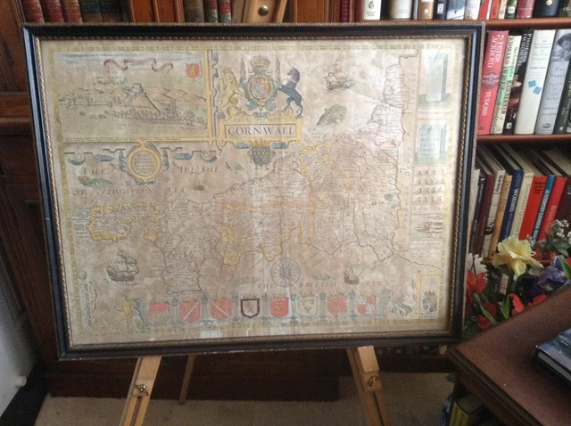 ORIGINAL JOHN SPEED County Map of Cornwall - 1616. Double glazed £600. ...