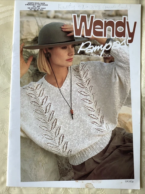 WENDY PAMPAS LINEN Look knitting pattern book. 12 designs for women DK ...