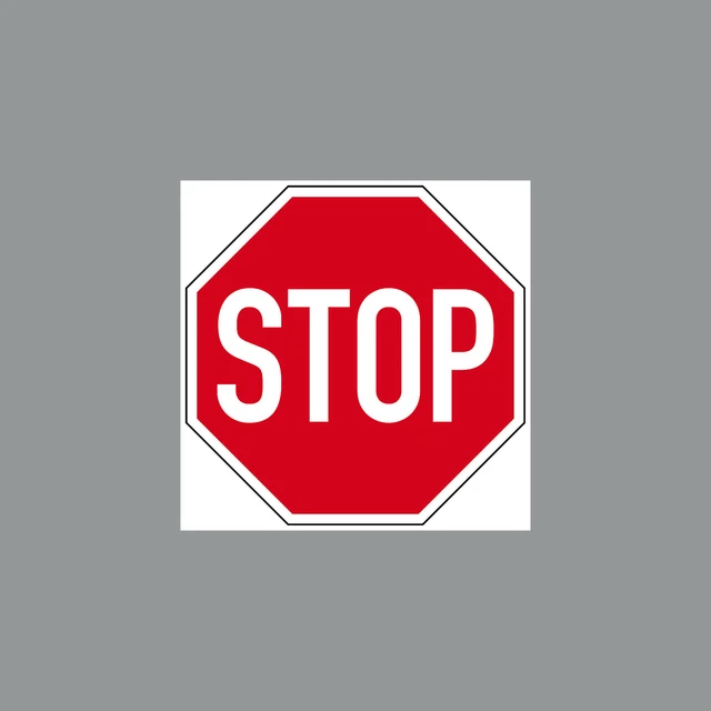 10 AUFKLEBER 5CM STOP Schild Sticker Halt Achtung Zeichen Symbol ...
