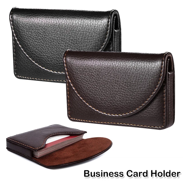 POCKET PU LEATHER Business Credit Card Name Id Card Holder Case Wallet ...
