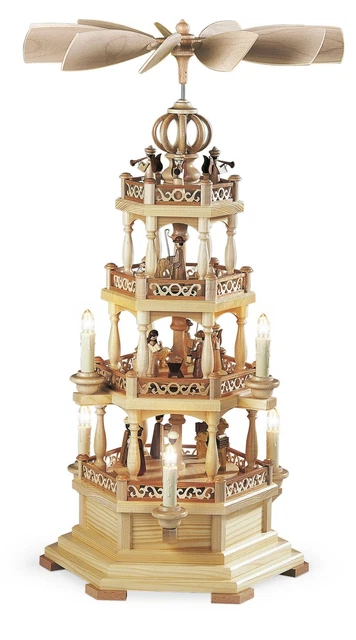 PYRAMIDE DE TABLE Sainte Histoire Avec Ange 3-stöckig Electr. Illuminé ...