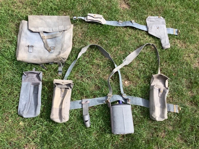 RARE ORIGINAL RAF regiment british wartime ww2 webbing kit, dated 1943 ...