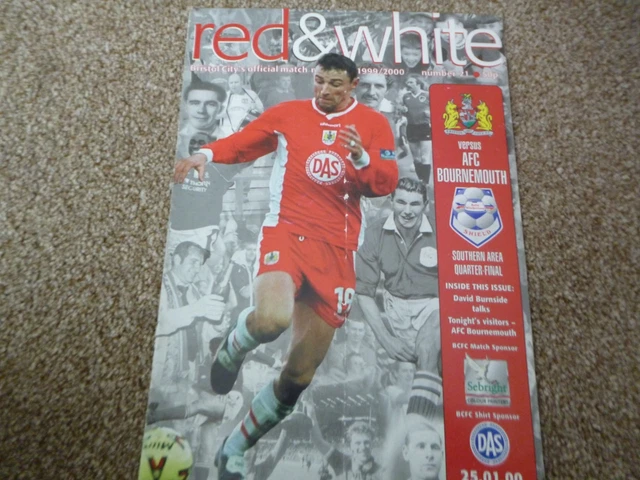 BRISTOL CITY V Afc Bournemouth Tuesday 25Th January 2000 Auto ...