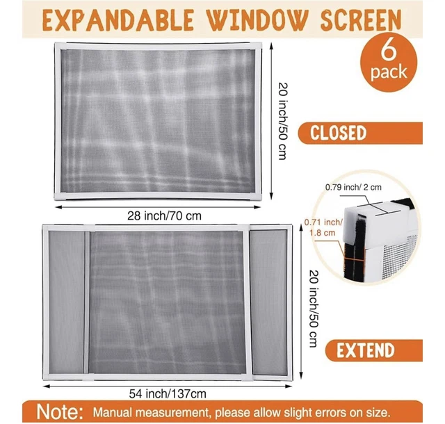 TREELA EXPANDABLE ADJUSTABLE Window Screen (20" H x 28"-54" W) Large ...