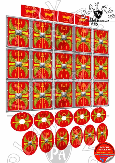 PLAYMOBIL STICKERS ESCUDO Romano - Stickers Roman Shields - Autocollant ...