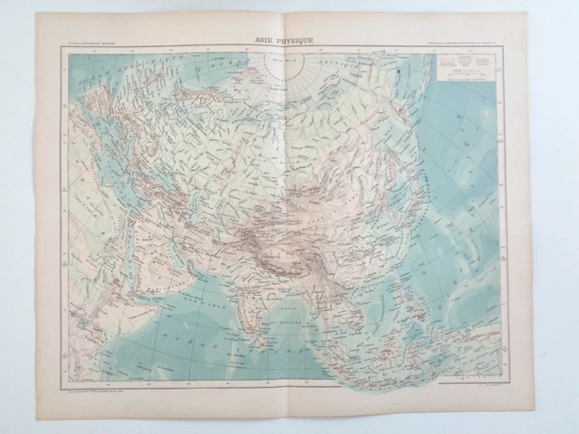ASIA PHYSICS OLD MAP 1901 Atlas Hachette Old Map Cartography £7.74 ...
