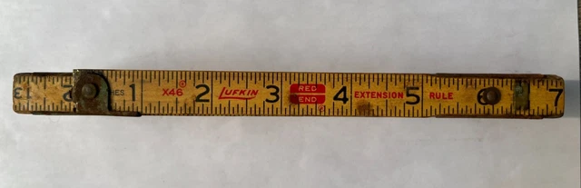 VINTAGE LUFKIN X46 Extension Rule Folding Wood Ruler 72" Made In USA $9 ...