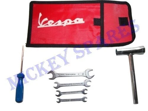 VESPA COMPLETE HANDY Tool Kit In Red Woven Pouch Vespa Logo $45.28 ...